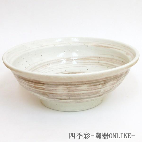 サイズ：W19.5×H7.2cm材　質：磁器製造国：日本製（美濃焼）※電子レンジ 食洗機　使用可※焼き物のため、色やサイズに多少の誤差が生じます。丼 ラーメン鉢 ラーメン丼 石目6.3丼 刷毛目粉引 食器 おしゃれ 業務用 美濃焼