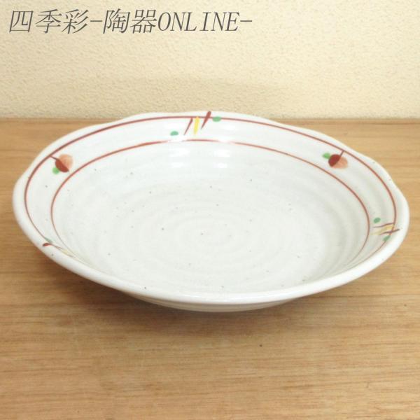 サイズ：W23×H5cm材　質：磁器製造国：日本製（美濃焼）※電子レンジ 食洗機　使用可※焼き物のため、色やサイズに多少の誤差が生じます。パスタ皿 カレー皿 赤絵平安8.0麺皿 そば皿 23cm おしゃれ 業務用 和食器 美濃焼