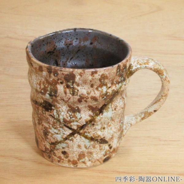 サイズ：W12×D8.5×H9.5cm/満水300cc材質：磁器製造国：美濃焼（日本製）電子レンジ食洗器可※焼き物のため、色柄・サイズ等に誤差が生じる事があります。マグカップ かいらぎアメ吹きビアマグ カフェ 食器 おしゃれ 業務用 陶器 美濃焼