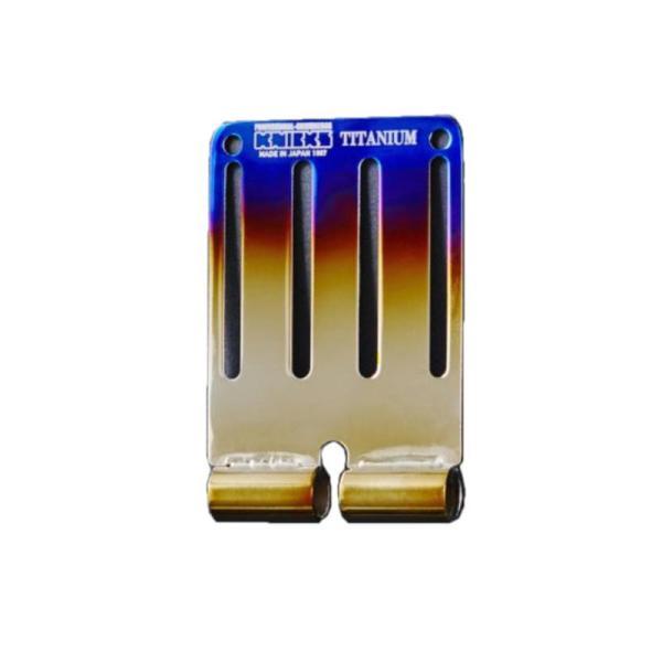 連結チタニウム1.5mmベルトループ【焼き付タイプ】Lタイプ・焼付けタイプ・焼付けタイプに関しては、手作業の為製品によって焼付色が異なります。・磨き研磨にて多少傷がつく場合がありますサイズ：縦97mm×横65mm×奥行10mm（パイプ外径）