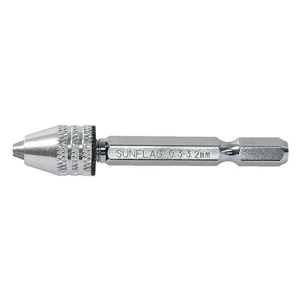 小さなサイズの穴あけに！特徴・0.3ｍｍ〜3.2ｍｍのドリル・先端工具をつかむことができる。・木工・プラスチック・軽金属などの穴あけに最適。・チャック式なのでドリルが抜け落ちにくい。・充電ドライバーにも対応。※差替ドライバーハンドル・充電ド...
