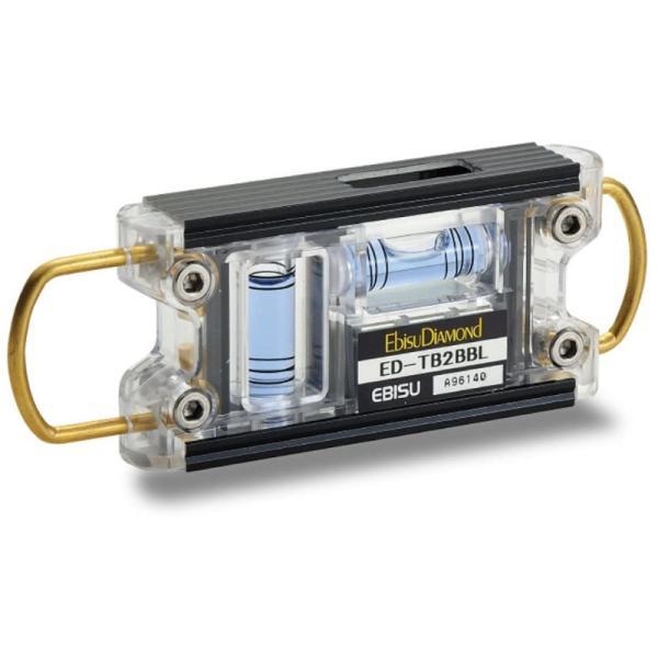 Ebisu ED-TB2BBLカラー：ブルー足場組立て用ミニレベル平行・垂直測定用4本線アクリル気泡管(蓄光付)感度：0.50mm/m=0.0286°精度：±1.00mm/m=±0.0573°以内■V溝付測定基準面はV溝付でパイプ等の測定が...