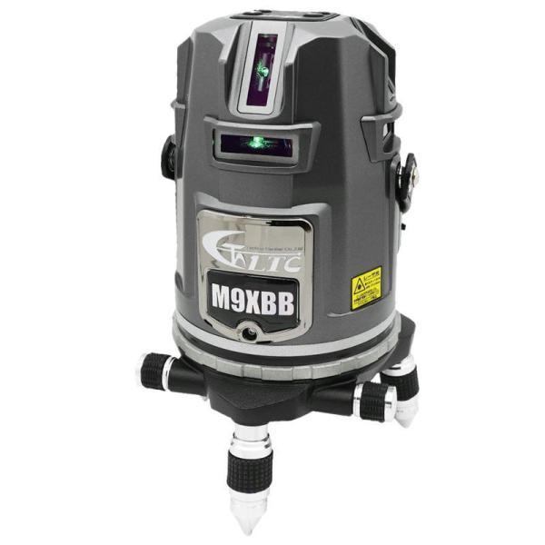 テクノ販売 フルライン電子整準グリーンレーザー墨出し器 LTC-SSGM9XBB(縦4方向矩・横全周水平ライン・地墨・鉛直十字) ◆