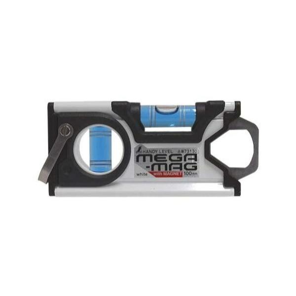 シンワ測定 ハンディレベル MEGA-MAG 100mm マグネット付 73130 白 110×30×50mm
