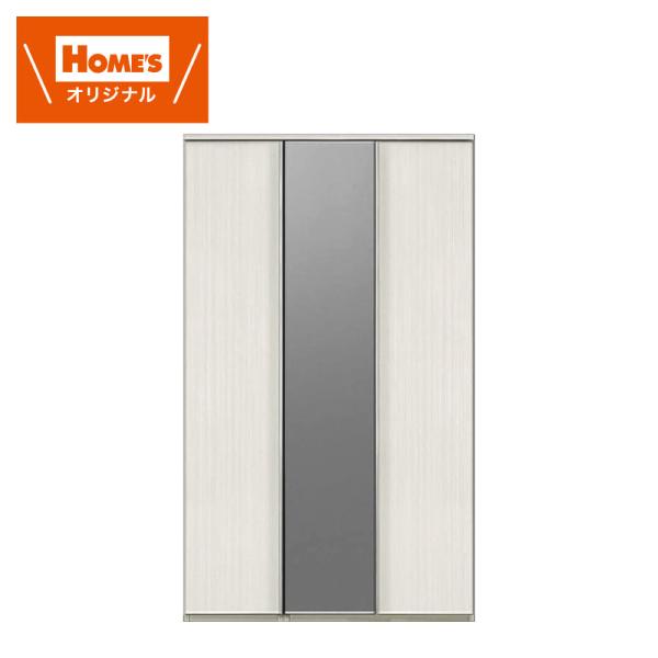 【サイズ】幅100.5cm ×奥行59cm ×高さ180cm【材質】ＭＤＦ／ＷＨ木目鏡面シート【カラー】ホワイト◆光沢のあるホワイト木目の収納シリーズ。◆お部屋になじみやすく、明るい雰囲気に。◆前面には全身が映せる鏡付き！身だしなみチェック...