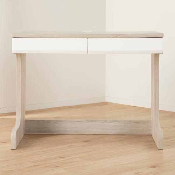 【サイズ】幅97cm ×奥行55cm ×高さ73cm【材質】プリント紙化粧繊維板【カラー】５Ｙ）ライトグレーこちらはデスク単品でのご販売です。ベッドフレーム、キャビネット、ワゴンはついておりませんのでご注意ください。◆可愛らしさと大人っぽさ...