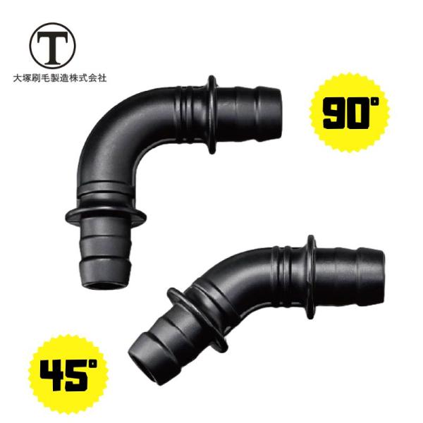 <特長>ブロワの先端に取り付けるだけで、45°または90°に変更できます。今までは真っすぐにしか風を飛ばせませんでしたが、曲がりノズルを取り付けることで横に逃がすことができます。<仕様>セット内容：45°×１個、90...