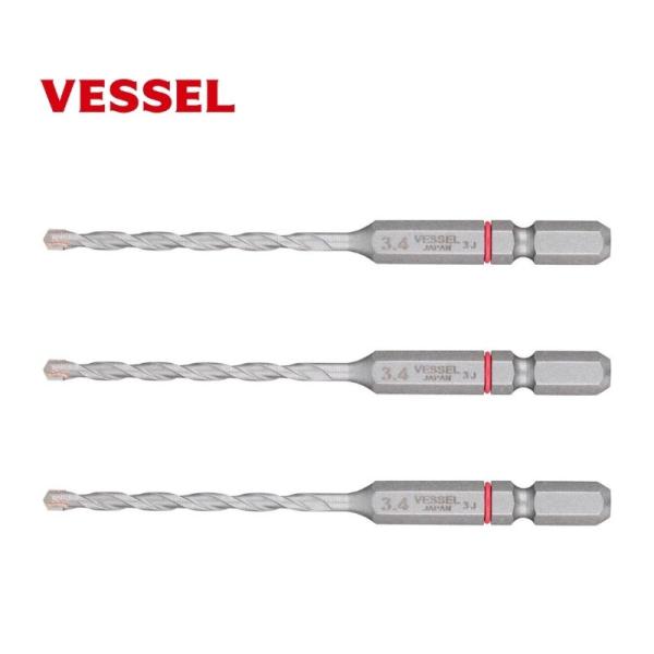 <特徴>●超硬チップ＋マルチタイプの両刃で切削の不可を分散し高耐久●マルチタイプで様々な被削材の穿孔が可能●クッションリングでサイズを色分け<仕様>刃先：Φ3.4mm溝長：45mm全長：90mm入数：3本<用途...