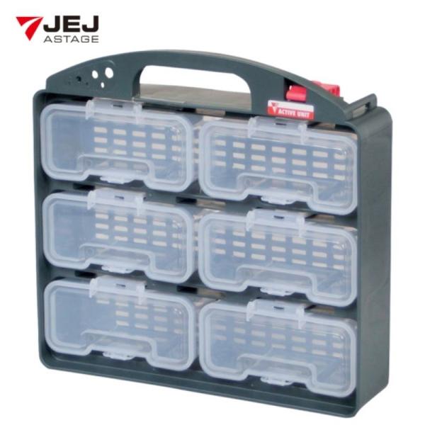 <特長>ねじ・釘などの細かいパーツを、種別に分けた状態で簡単に持ち運び可能なケースです。L型のミニケースには125mmの長尺釘も楽々と収納が可能です。（2・3・4・5・6・8mm）φ径目盛付きです。取り外し可能な７本収納できるビ...