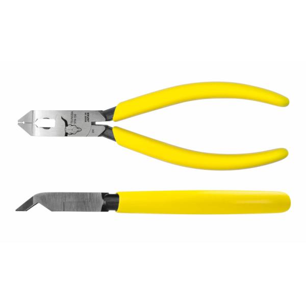 電気工事の配線作業に。VVFを固定するステップル外しに最適。●専用つまみ部で刃こぼれしないステップルを外すための専用つまみ部を採用。専用セレーション加工でしっかり掴んで外しても、刃こぼれしません！●滑らかカーブでストレスフリー刃元が滑らかな...