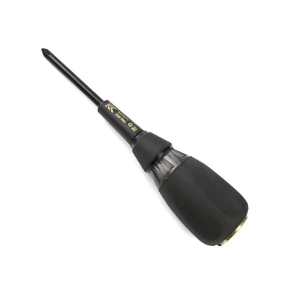 フジ矢 524SK-BG KUROKIN安全貫通プラスドライバ(+)2X100 ブラック 黒金(クロキン) ◆