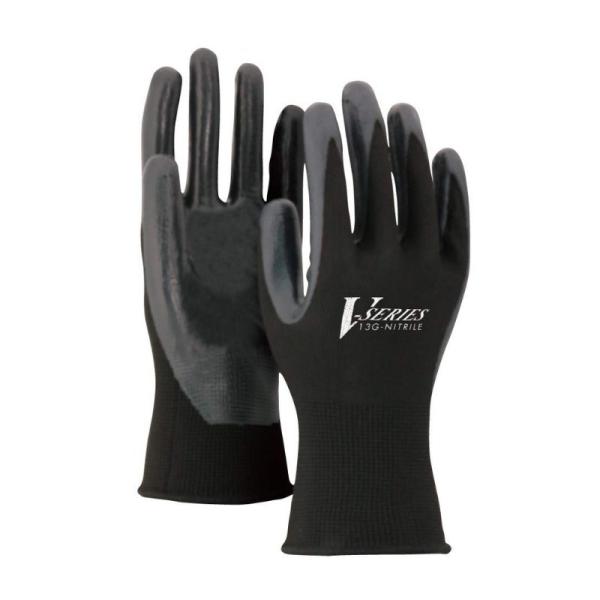 <特徴>耐油性、耐突き刺し性能に優れたニトリルコートタイプ手袋にはフィット性の高いポリエステルを使用突き刺しや引き裂きに強く、油や薬品にも強いニトリルゴム手袋は13ゲージの薄手タイプ<仕様>材質：ニトリルサイズ：Mブ...
