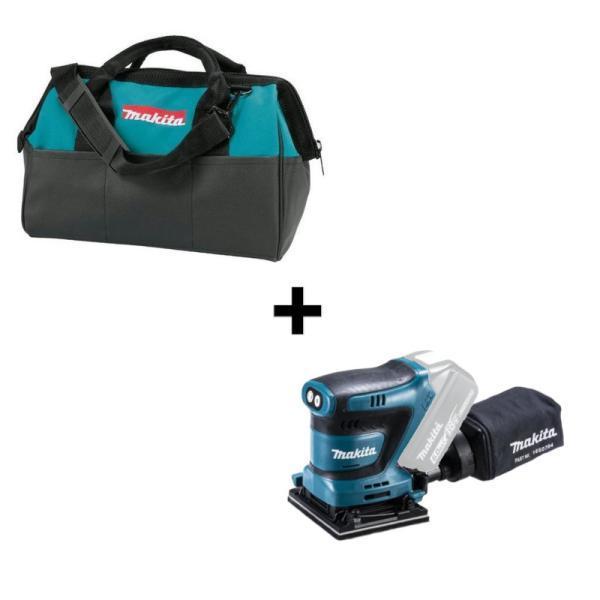 【島道具オリジナルセット】 マキタ BO480DZ 充電式防じんミニサンダ(本体のみ)+トートバッグ ツールバッグ 【BO480DZ+831253-8】コードレス ◆
