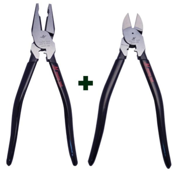 【2点セット】 マスターツール MHKP200  ペンチ(200mm)+MKNH220ニッパ(220mm) ◇