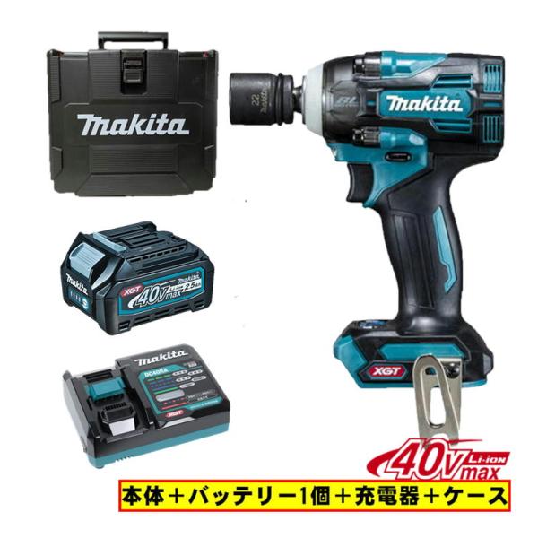 商品仕様本体+充電器+バッテリー1個+ケースのオリジナルセットコンパクトボディで320N・mの高トルク締付け角ドライブsq:12.7mm別売品バッテリー40Vmax2.5Ah BL4025(A-69923)40Vmax4.0Ah BL404...
