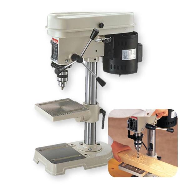 商品仕様・穴あけ能力：鉄工13mm 木工24mm・ベルトの掛け替えで5段階変速・テーブル左右45゜傾斜・振り 208mm・フトコロ 104mm・チャックからテーブル面の距離 165mm・チャックからベース面の距離 255mm・キリの最大送り...