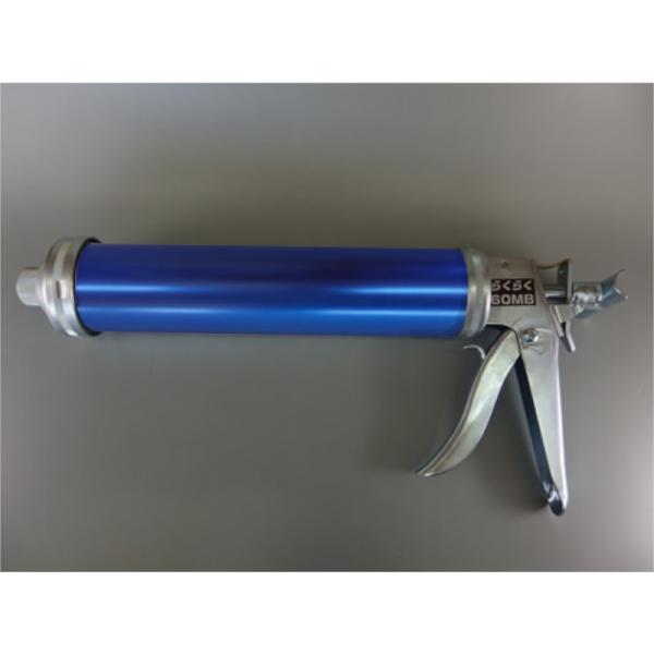 らくらく60MB　コーキングガン（中型サイズ）●シリンダーガンのスタンダード中型タイプ●ハンドル部の耐久性抜群●2液の変成シリコン、ウレタン等に最適●強力型と比べて握りは重いが、射出量が多い！●ゴム製ピストンパッキン採用で裏漏れがしにくい付...