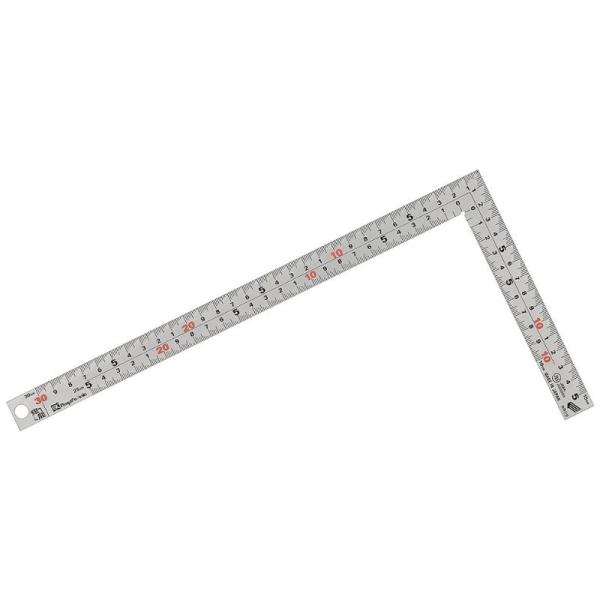 <特徴>●衝撃に強く、角度が狂いにくい厚手、竿部同厚、広巾タイプ●1mm単位の目盛が見やすい階段状目盛●数字が大きく見やすい、くり返し数字●高所作業に最適なセーフティロープ取付穴付<用途>●寸法測定、直角確認に&lt...