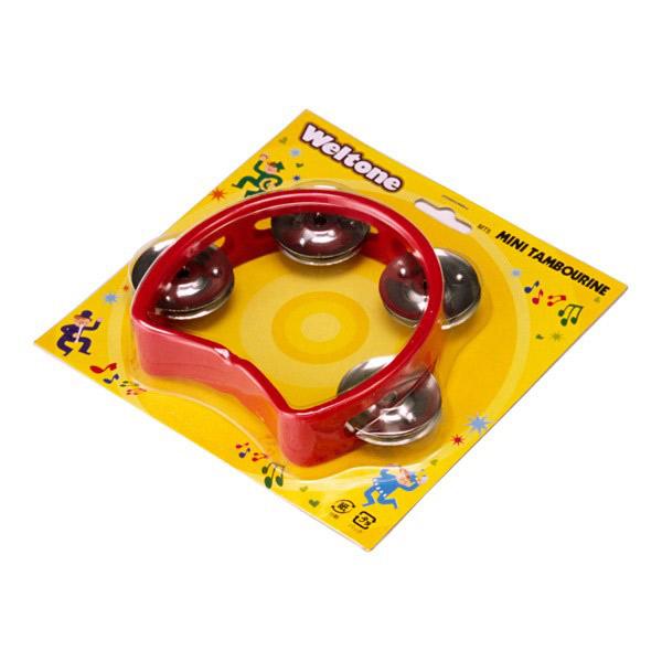かわいらしいミニサイズのタンバリン。お子様の情操教育にもどうぞ。サイズ：縦　110mm　/　横：105mm　（ベル含　140mm）タンブリン