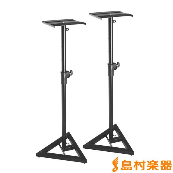 2本1セットのスタジオモニタースタンド。カーペット上などでの安定性のため台座にはスパイクが付属。【仕様】■スピーカー台座サイズ(mm）：W240 × D240■許容重量：40kg■高さ(mm）：920 〜 1365(100mm 毎で調節）■...