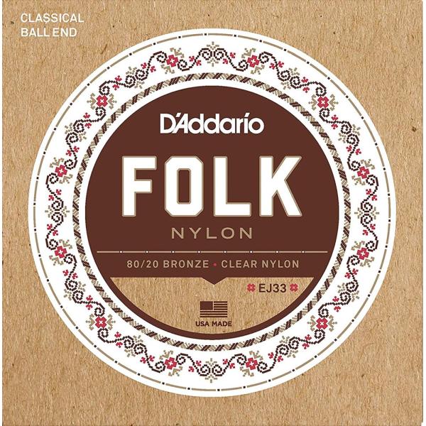 Folk Nylon80/20 Bronze / Clear Nylon Trebles1st:BEC028、2nd:BEC032、3rd:BEC040、4th:BEB031W、5th:BEB037W、6th:BEB045W