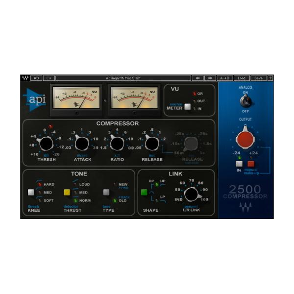 API 2500はパンチ感とAPI独自のトーンを得られる、ダイナミクス・プロセスツールです。デュアルチャンネル・デザインにより、2500は1つのコンプレッサー設定で2つの独立したモノ・チャンネルとして動作させることができます。Thresho...