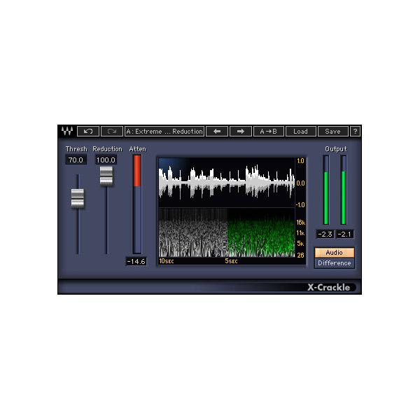 X-NoiseやX-Clickで処理を行った後、アナログレコード修復の第二段階としてプチノイズや表面の傷から生じるノイズを除去するプラグインです。・Audio/Difference出力モニター・周波数ベースのVisual Scope表示・R...