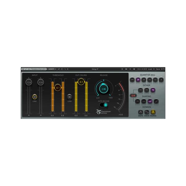 Waves L1 Ultramaximizerはルックアヘッドによるピークリミッティングに加え、優れた再クオンタイズ（ビット解像度の最適化）を行います。これにより、CDマスタリングからマルチメディア音楽制作に至るまで、すべてのオーディオ・ア...