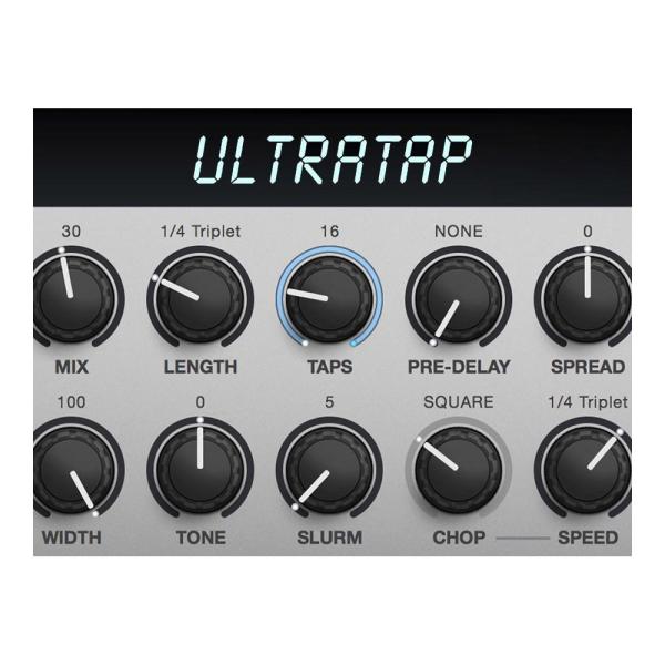 UltraTapは、リズミカルなディレイ、グリッチなリバーブ、重厚なパッドのような音量の変化、特別なモジュレーションが可能なユニークなマルチタップエフェクトです。これは、ドラムフィル、ボーカルコーラス、厚みのあるギターコード、その他の進化す...