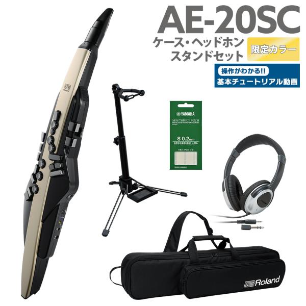 セット内容・【本体】エアロフォン AE-20 ×１・ヘッドホン ×１・ウインドシンセサイザー専用スタンドWSS-100 ×１・AE-20専用ケース ×１演奏に必要な ACアダプター、マウスピース、ストラップはすべて本体に付属しております。電...