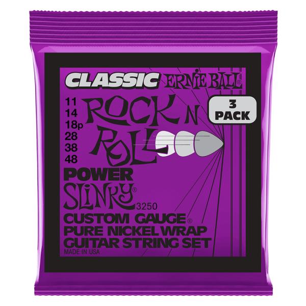 便利な3セットパックで登場。Ernie Ball Slinky Classic Rock N Roll Pure Nickel wrapエレキギター弦は、錫メッキされた六角形のスチール芯線に純ニッケル線を巻きつけて作られており、スリンキー特...