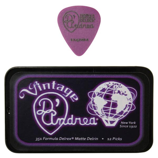 耐久性の高いデルリン素材のピック。 表面には指にフィットするマット仕上げが施されています。ピックケース付き12枚セットです。（同サイズ12枚）