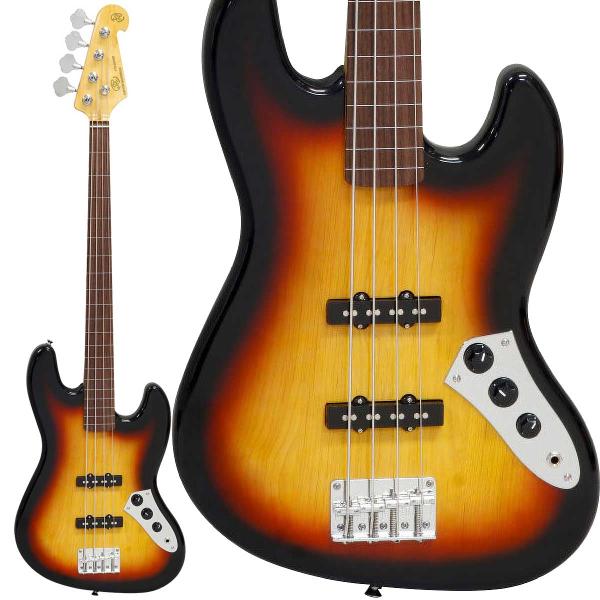 SX Guitars SJB62+は、フレットレス仕様のJBモデルで、独特のスムーズなサウンドを提供します。バスウッドボディ、メイプルネック、ローズウッド指板を採用し、ウォームで豊かなトーンを実現。フレットレスならではの表現力と滑らかな演奏...