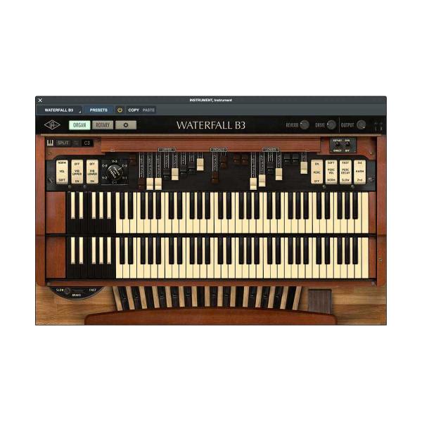 Waterfall B3 オルガンは、クラシックな Hammond B3 オルガンとその付属の Leslie 147 ロータリー スピーカー キャビネットを世界で最も徹底的にエミュレートしたもので、何十年にもわたる伝説的なアルバムで聞かれる...