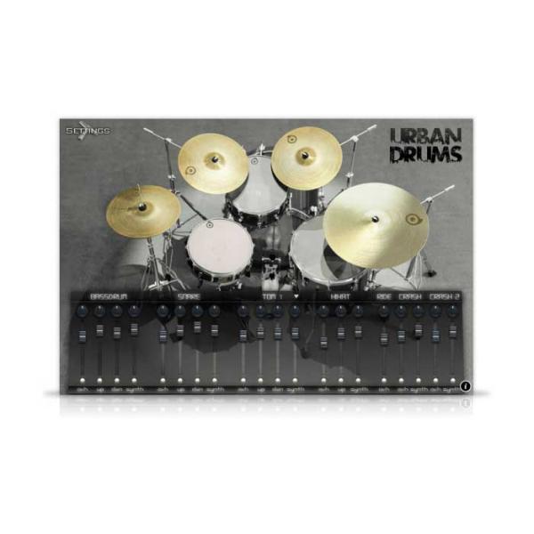 パワフルかつタイトなハイブリッドドラムキットUrban Drums はその名の通り、アーバン、ストリート、R&amp;B、ヒップホップなどに適したドラムキット音源です。様々なエレメントにシンセサウンドのドラムサンプルをミックスしたドラムキッ...