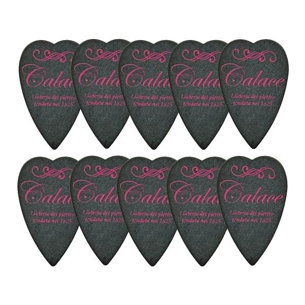 1825年から200年の歴史を持つイタリアのマンドリンブランド「Calace」のマンドリン専用ピックです。10枚入り。ピンクロゴ：0.6mm