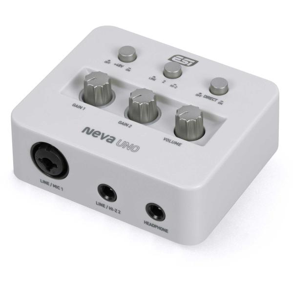 Neva Unoは、24 bit / 192 kHz対応の2イン/2アウトUSB-Cオーディオ・インターフェースです。コンパクトなボディに、ライン入力にも対応したプロ仕様のプリアンプ付きマイク入力とギター入力を装備。USB-Cケーブル1本だ...
