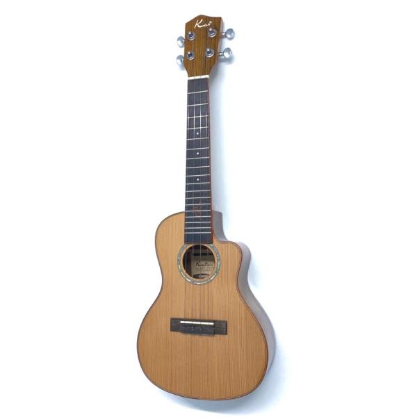 ボディトップにはシダー材を用い、サイド・バックにはエキゾチックな杢目が美しいコーディア材を使用した当モデル。パドゥーク材のバインディングや指板上に描かれたバタフライのデザインが特徴的となっており、全体的に赤みがかった色合いがレトロな雰囲気を...