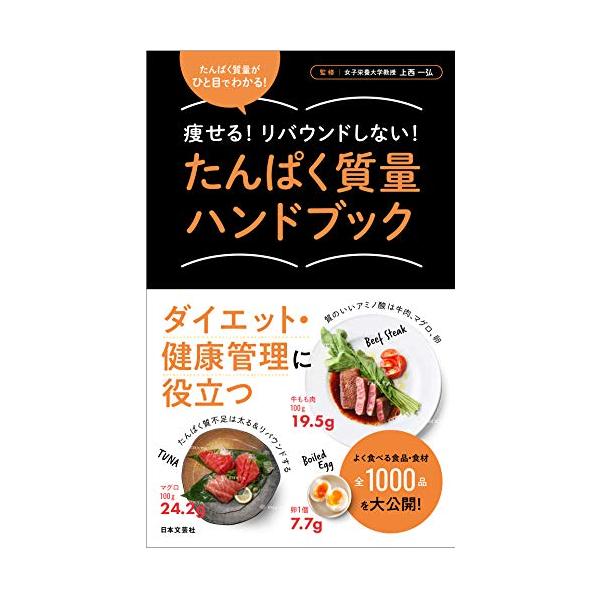 「商品情報」痩せる!リバウンドしない!筋肉がつく!約1000種類の食材のたんぱく質量がひと目でわかるハンドブックが登場!さまざまなダイエット法がありますが、筋肉を作る重要な栄養素として注目を集めている、『たんぱく質』。本書では、そんなたんぱ...