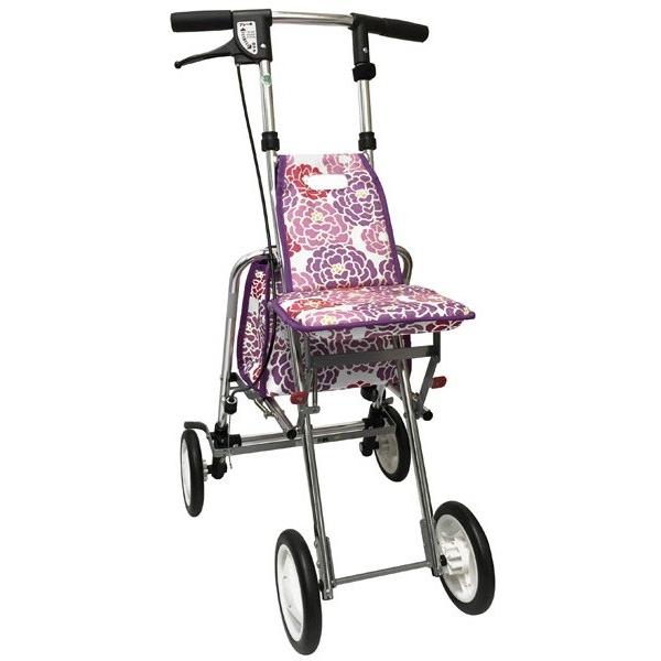 ●サイズ／幅43×奥行54×高さ85〜93（3段階／4cm）cm、折りたたみ時：奥行23×高さ91.5cm、座面：幅25×奥行18cm、座面高：44cm●車輪サイズ／前輪15×後輪15cm●重さ／約3.15kg●材質／フレーム：アルミ、バッ...