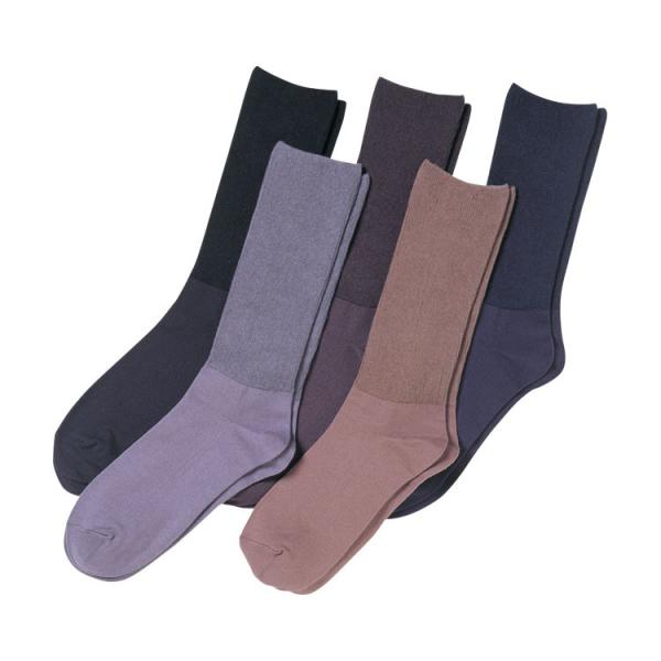 ●サイズ／24〜27cm●素材／綿、ポリエステル、ポリウレタン●生産国／日本●洗濯機可（30℃）●脱水機可●乾燥機不可●ケース入数（ケース購入時）/10・ふくらはぎがゆったり。締め付け感がない楽らくソックス。※写真は5種の商品を並べたイメー...