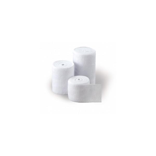 ●材質：レーヨン、ポリエステル、ポリウレタン圧迫固定等の処置に適した弾性包帯縦糸に弾性繊維を使用し約2.5倍の伸縮性があります。適度な圧迫力で、患部をしっかり固定する弾性包帯です。洗濯・オートクレープによる再生が可能です。