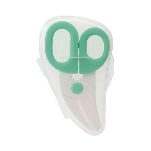 ●サイズ／ハサミ：幅6.5×長さ11.8cm、ケース：幅8×長さ12.5cm●重さ／20g（ハサミ）●材質／ABS樹脂、エラストマー樹脂、ポリプロピレン●耐熱温度／ハンドル：60℃、ハサミ本体：80℃、ケース：100℃●生産国／中国●食洗機...