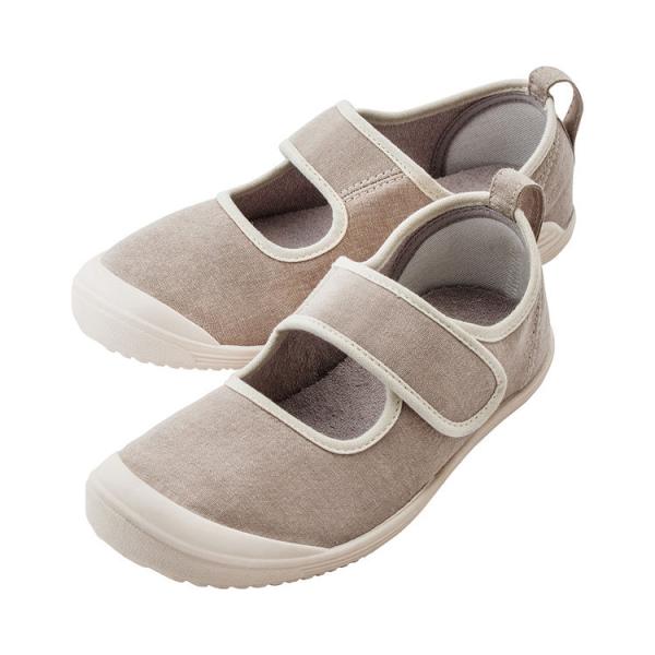 ●サイズ／22.0〜28.0cm（1.0cmきざみ）、ワイズ：3.5E〜4E●重さ／約255g（片足26.0cm）●材質／本体外側・フチ：綿、本体内側：綿・ポリエステル・ポリエチレン、中敷：綿・ポリエステル・EVA、かかとクッション：ポリウ...