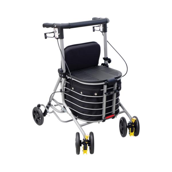 ●サイズ／幅51×奥行66×高さ78.5〜90.5（5段階／3cm）cm、折りたたみ時：奥行41×高さ87cm、座面：幅31×奥行27cm、前座面：幅32×奥行30cm、前座高：49cm、後座高：47cm、ハンドル内幅：38cm●車輪サイズ...