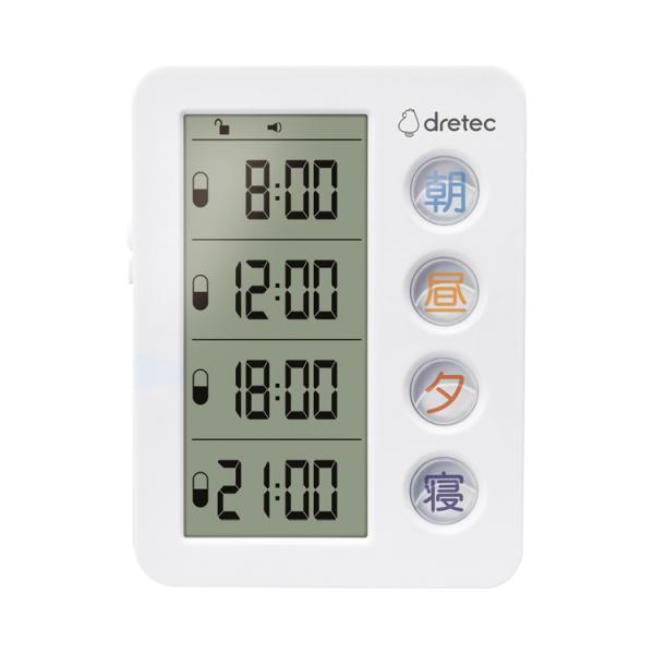 ●サイズ／幅7.1×奥行2.4×高さ9.1cm●重さ／約115g（電池含む）●材質／本体：ABS樹脂、ボタン：アクリル●電源／単4形乾電池×3●アラーム鳴動・LED点滅／約30秒●スヌーズ機能／5分後1回●アラーム設定回数／1日最大4回●音...