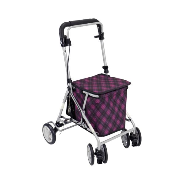 ●サイズ／幅46×奥行53×高さ80〜91.5cm、折りたたみ時：奥行26×高さ85cm、座面：幅28.5×奥行29cm、座面高：45cm●車輪／前輪13×後輪14.5cm●重さ／4.5kg●材質／フレーム：アルミ、バッグ：ポリエステル●バ...