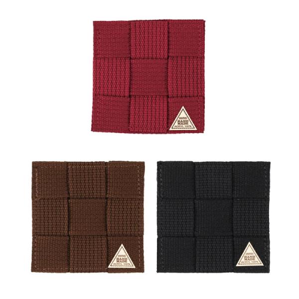 サイズ：80mm角材　質：アクリル繊維カラー：ブラック・ワイン・ブラウン入　数：10枚