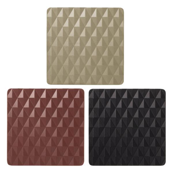 サイズ：95×95mm／厚さ3mm材　質：シリコンカラー：ブラック・ブラウン・グレー入　数：10枚