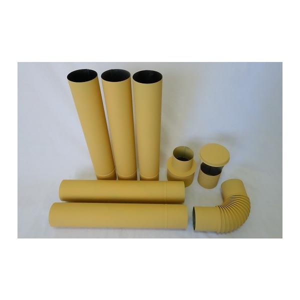 煙突にカラー塗装のご注文をお受けします。カラーはエンジェルホワイト・タイガーイエロー・オレンジ・シャーレッド・スカーレットレッド・オリーブドラブ・ブラックの８色がございます。